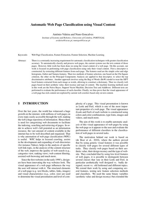 Pdf Automatic Web Page Classification Using Visual Content