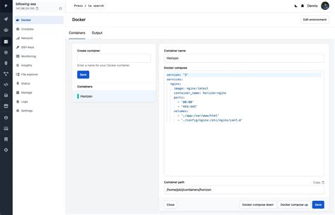 Docker Server Server Management Tool