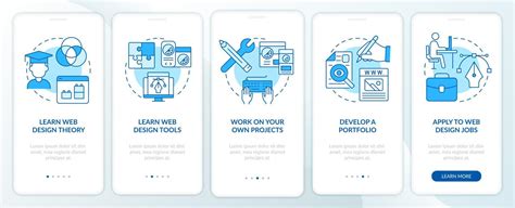 Becoming Web Designer Blue Onboarding Mobile App Screen Walkthrough 5
