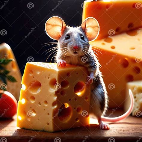 Cute Mouse Holding Precious Cheese Their Valuable Treasure Stock Illustration Illustration Of