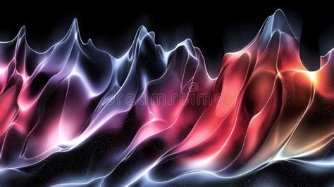 Abstract Waveforms In Vibrant Colors Create A Dynamic Visual Representation Stock Illustration