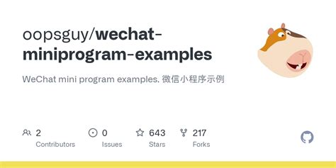Github Oopsguy Wechat Miniprogram Examples Wechat Mini Program Examples