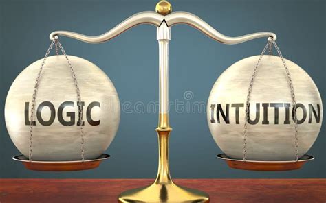Logic And Intuition In Balance Pictured As Words Logic Intuition And Yin Yang Symbol To Show