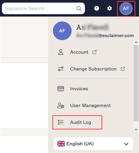 audit log exclaimer knowledge base