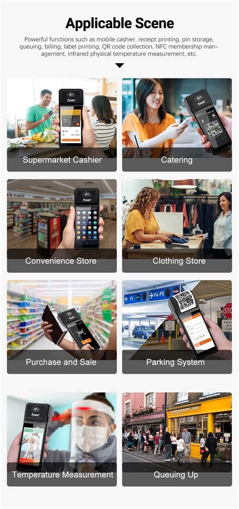 POS T Handheld Android POS Terminal With Thermal Label And Receipt Printer