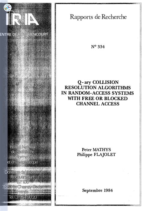Pdf Q Ary Collision Resolution Algorithm In Random Access Systems
