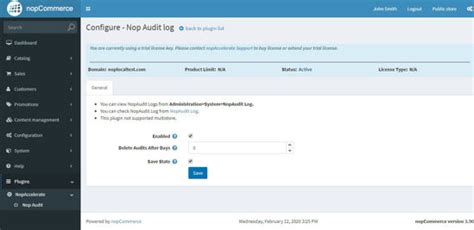 Nop Audit Log Plugin Nopcommerce