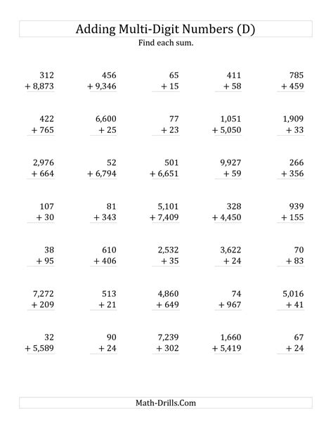 Adding And Subtracting Multi Digit Numbers Worksheet Free Worksheets