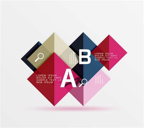 Premium Vector Overlapping Square Infographics Vector Template