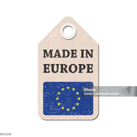 플래그와 함께 유럽에서 만든 태그를 걸어 벡터 일러스트 레이 션 가격에 대한 스톡 벡터 아트 및 기타 이미지 가격 가격표 개성 개념 Istock