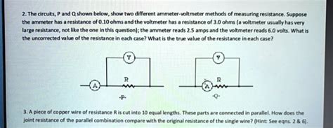 solved the circuits p and q shown below show two different ammeter