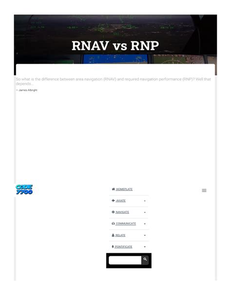 Rnav Vs Rnp Pdf Aviation Navigation