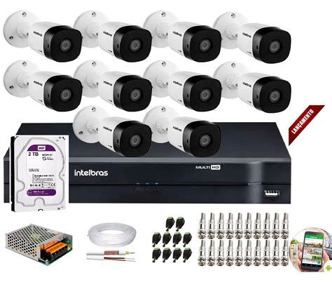 Kit 10 Câmeras De Segurança Intelbras Full Hd 1080p Vhd 1220b Ir Dvr