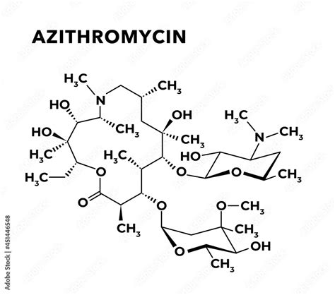 Azithromycin Antibiotic Structural Chemical Formula On White Background Stock Vector Adobe Stock