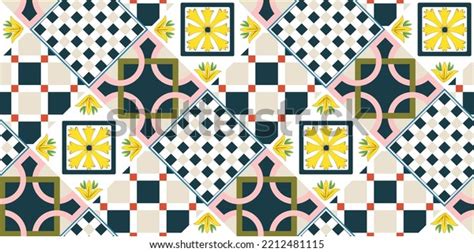 Abstract Geometric Tile Pattern Italian Sicily Stock Vector Royalty Free 2212481115 Shutterstock