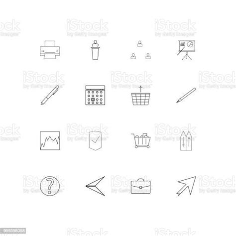 비즈니스 선형 얇은 아이콘 설정합니다 간단한 벡터 아이콘 설명 가득 찬에 대한 스톡 벡터 아트 및 기타 이미지 가득 찬 그래프 디자인 Istock