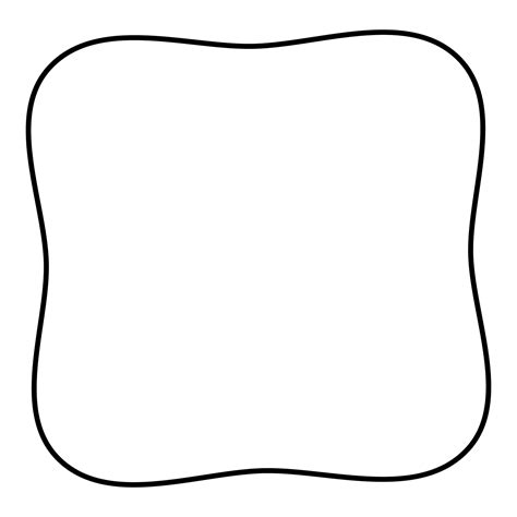 Square Have Rounded Corners Rectangle Shape Contour Outline Line Icon Black Color Vector