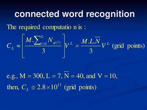 the connected word recognition problem problem definition given a