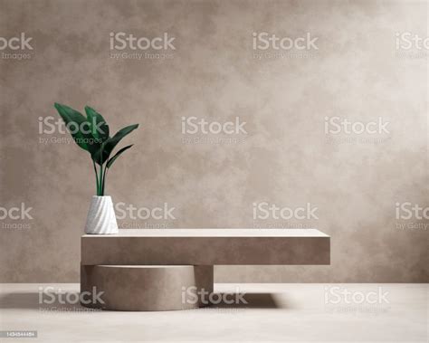 식물 제품 프레젠테이션 배경이 있는 3d 렌더링 플랫폼 연단 0명에 대한 스톡 사진 및 기타 이미지 0명 3차원 형태 강단 Istock