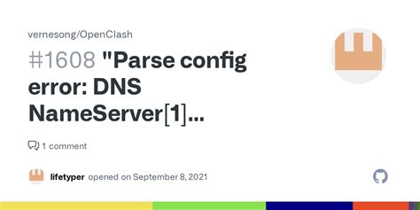 Parse Config Error Dns Nameserver 1 Unsupport Scheme Dhcp · Issue 1608 · Vernesong