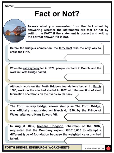 Forth Bridge Facts And Worksheets Designers And Engineers