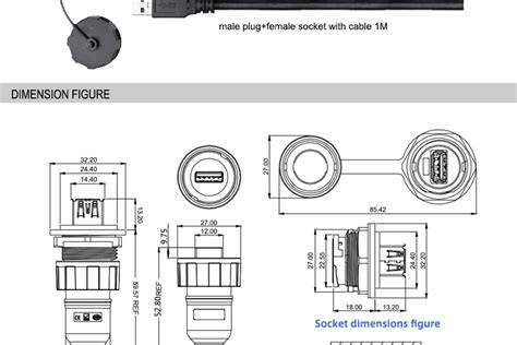 Industrial Usb Adapter Plug Socket With Cap Electrical Wire Plug For Automotive Buy Usb Round