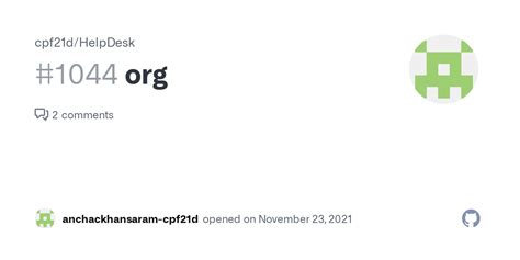 Org · Issue 1044 · Cpf21dhelpdesk · Github