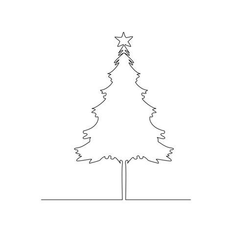 Christmas Tree Drawing Outline Vector Art Icons And Graphics For Free