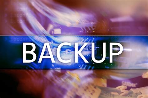Premium Photo Backup Button On Modern Server Room Background Data Loss Prevention System Recovery