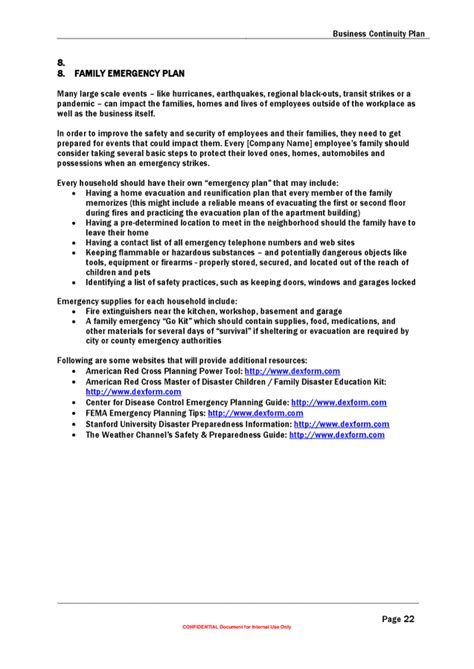 Small Business Continuity Plan Template In Word And Pdf Formats Page 22 Of 24