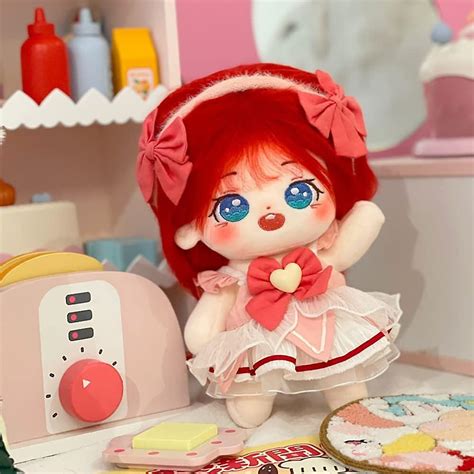 20cm Plush Doll Red Girl Naked Humanoid Stuffed Body No Attribute 8