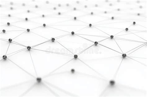 Minimalist White Abstract Network Of Black Nodes Connected By Fine Lines Symbolizing Digital