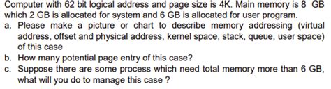 solved computer with 64 bit logical address and page size is