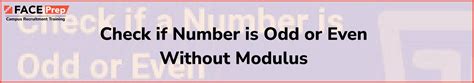 Check If Number Is Odd Or Even Without Modulus