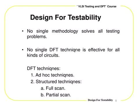 PPT Design For Testability PowerPoint Presentation Free Download ID