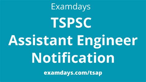TSPSC Assistant Engineer Notification Apply For Posts Tspsc Gov In