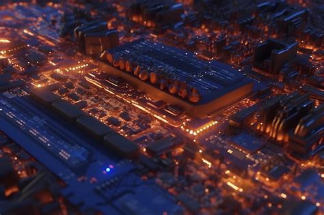 Premium Photo Closeup View Of A Modern GPU Card With Circuit And Colorful Lights And Details