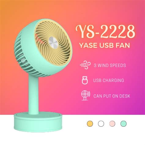 Ready Stock YS 2228 Yase Rechargeable Mini Fan 3 Speed Variable Fan Speed Kipas Mini Shopee