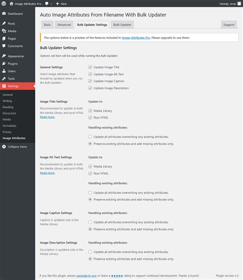 auto image attributes from filename with bulk updater add alt text