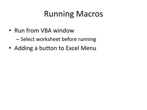 Ppt Excel Macro Vba Overview Powerpoint Presentation Free Download