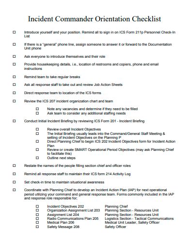 Free 33 Incident Checklist Samples In Pdf Ms Word