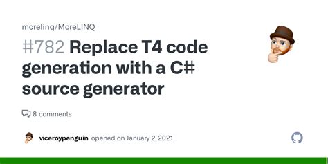 Replace T4 Code Generation With A C Source Generator · Issue 782