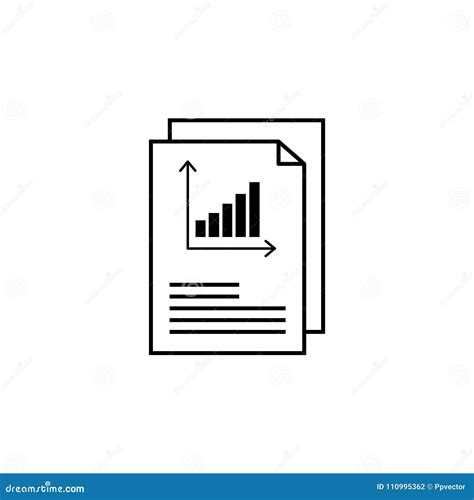 Report Text File Icon Document With Chart Symbol Stock Illustration