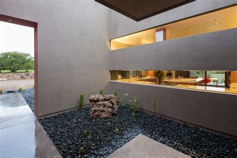 Red Wall Cuts Through New Mexico House By Archaeo