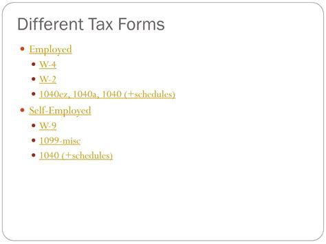 PPT Income Tax Forms And Deductions PowerPoint Presentation Free Download ID 50497