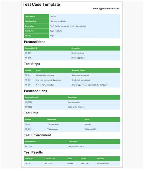 Free Printable Test Case Templates Word Excel Pdf
