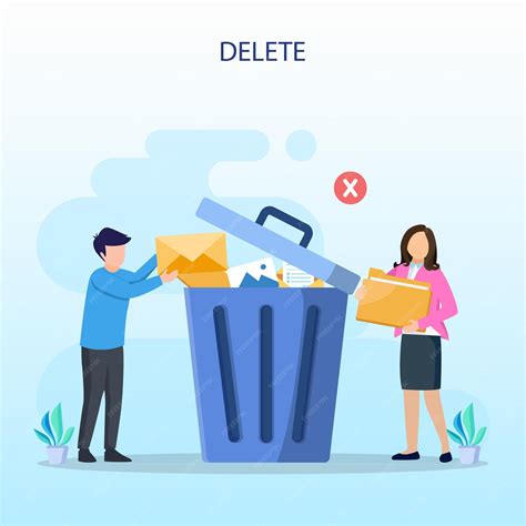 premium vector delete concept deleting data and move unnecessary
