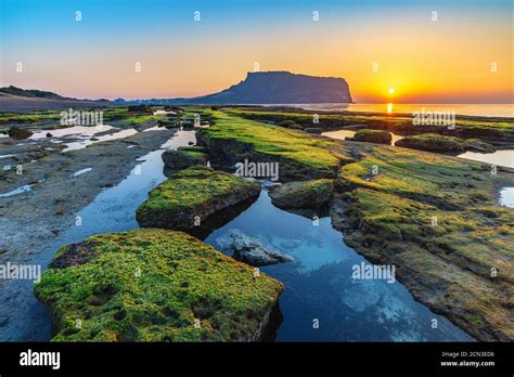 Jeju Island South Korea Sunrise Nature Landscape At Jeju Do Seongsan