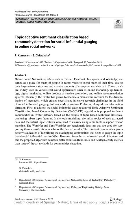 Topic Adaptive Sentiment Classification Based Community Detection For Social Influential Gauging