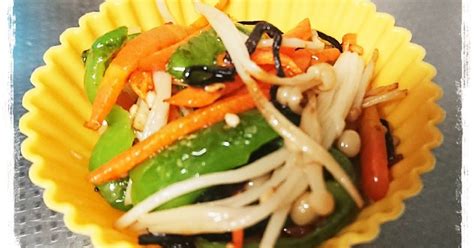 えのきとピーマンとにんじんの塩昆布炒め By ぼーずの母ちゃん 【クックパッド】 簡単おいしいみんなのレシピが369万品